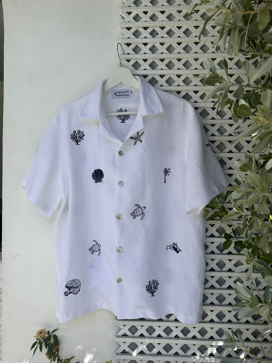 Dagat polo in white camp collar – Liwayway.ph